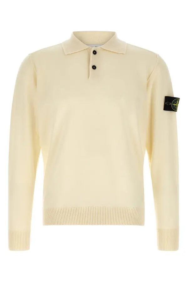 Stone Island Polo Sweater With Compass Badge