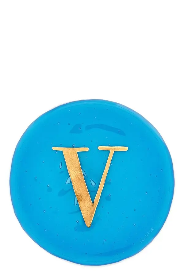 VETROFUSO Valet Tray 'glass Plate With Letter
