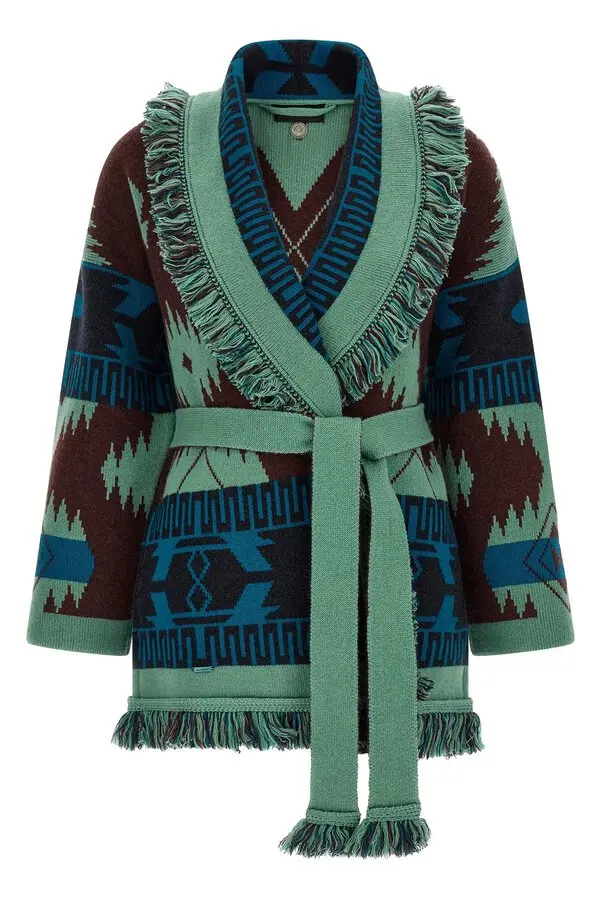 Alanui Jacquard Cardigan With Fringed Edges - Multi
