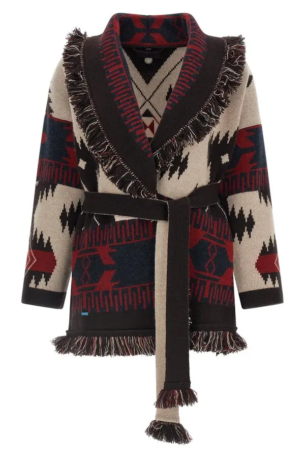 Alanui Fringed Cashmere Jacquard Cardigan - Multi