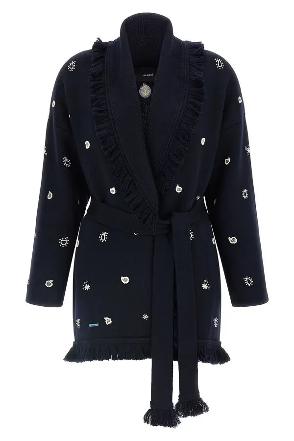 Alanui Cardigan 'echoes Of The Bandana - Blue