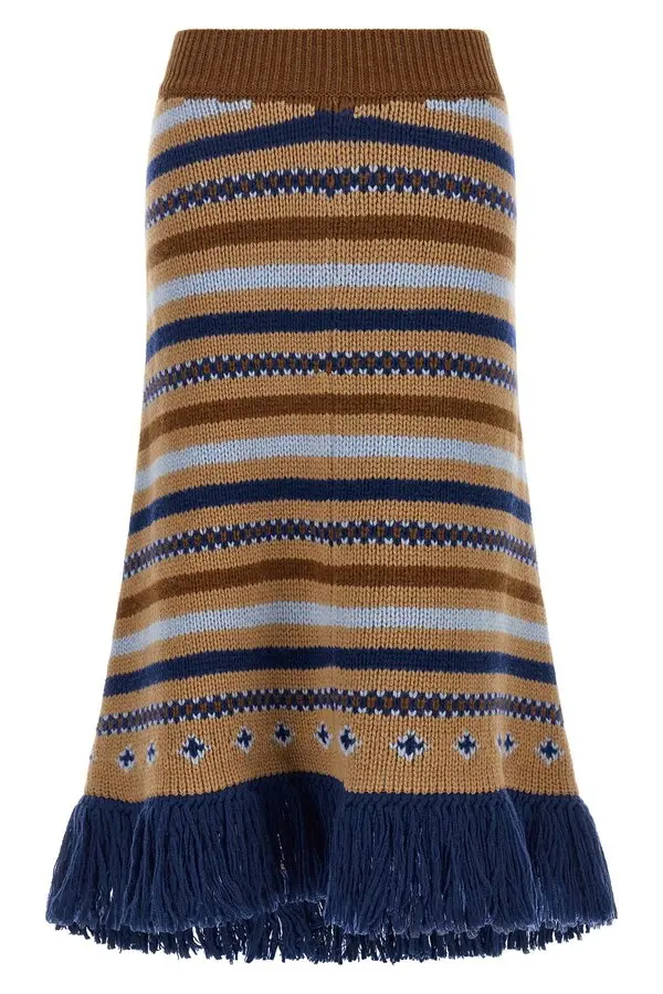 Alanui Jacquard Knit Midi Skirt