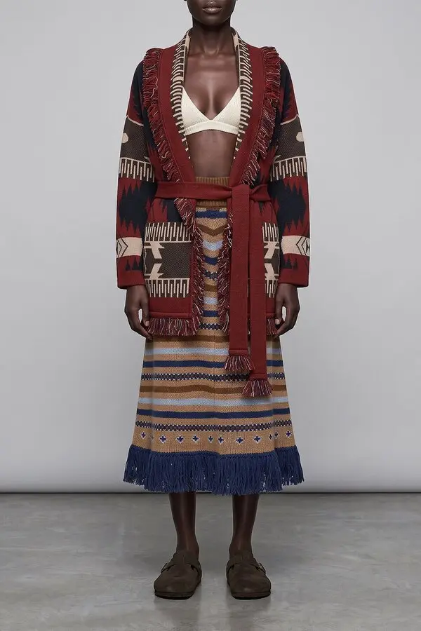 Alanui Jacquard Knit Midi Skirt