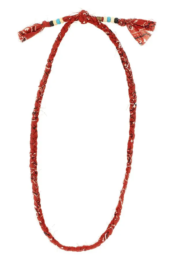 Alanui Braided Cotton Bandana Necklace - Red