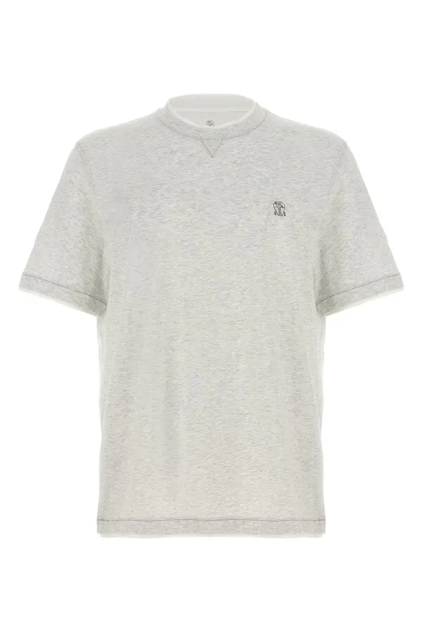 Brunello Cucinelli T-shirt 'layered - Gray