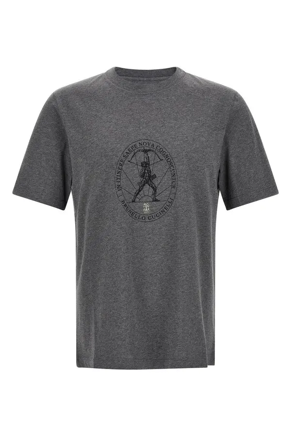 Brunello Cucinelli Printed T-shirt - Gray