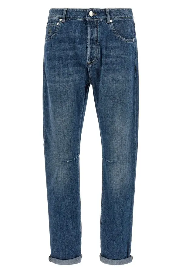 Brunello Cucinelli Leisure Fit Denim Trousers - Blue