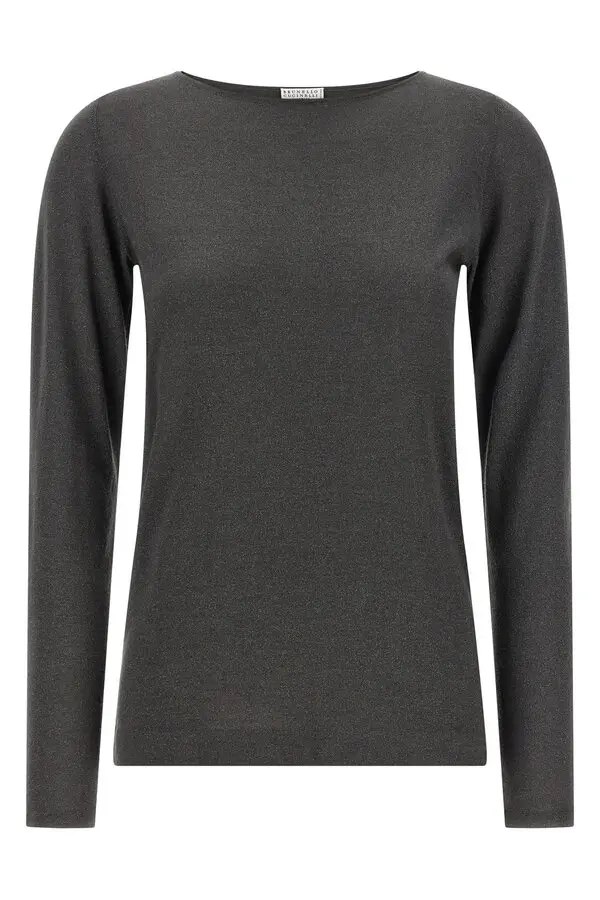 Brunello Cucinelli Sparkling Knit Top - Gray