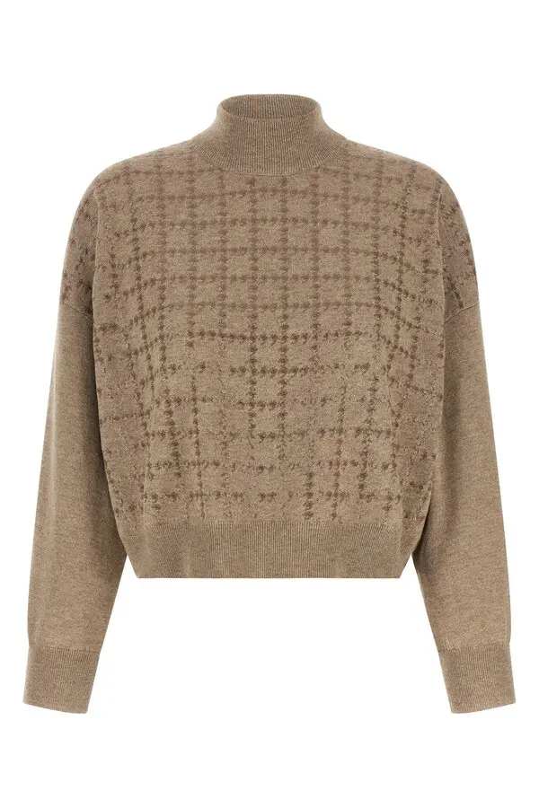 Brunello Cucinelli Sequin-embellished Cashmere Knit - Beige