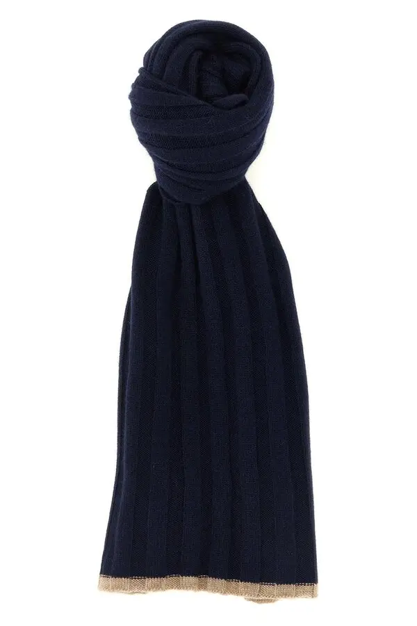 Brunello Cucinelli Ribbed Cashmere Knit Scarf