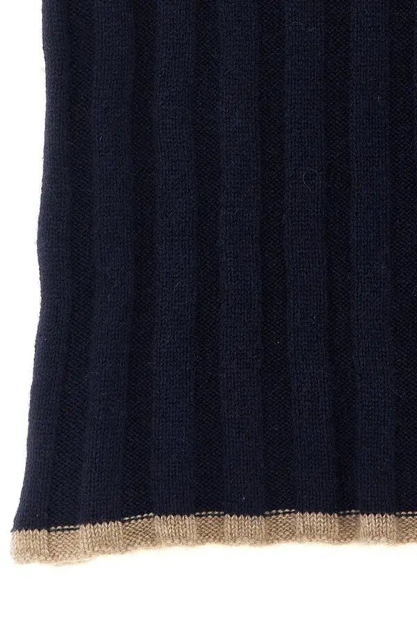 Brunello Cucinelli Ribbed Cashmere Knit Scarf