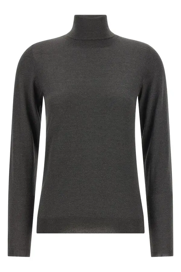 Brunello Cucinelli Sparkling Cashmere Turtleneck - Gray