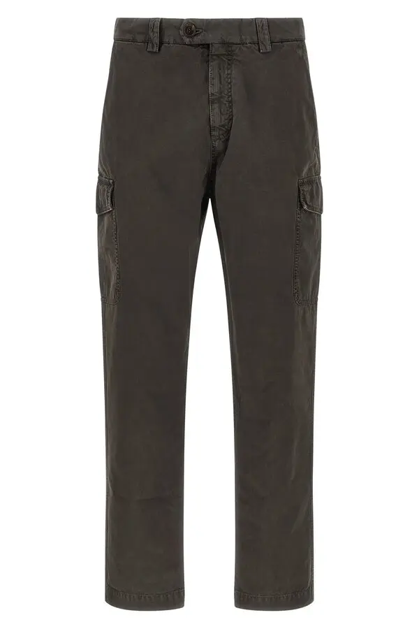 Brunello Cucinelli Dark Garment-dyed Cargo Trousers
