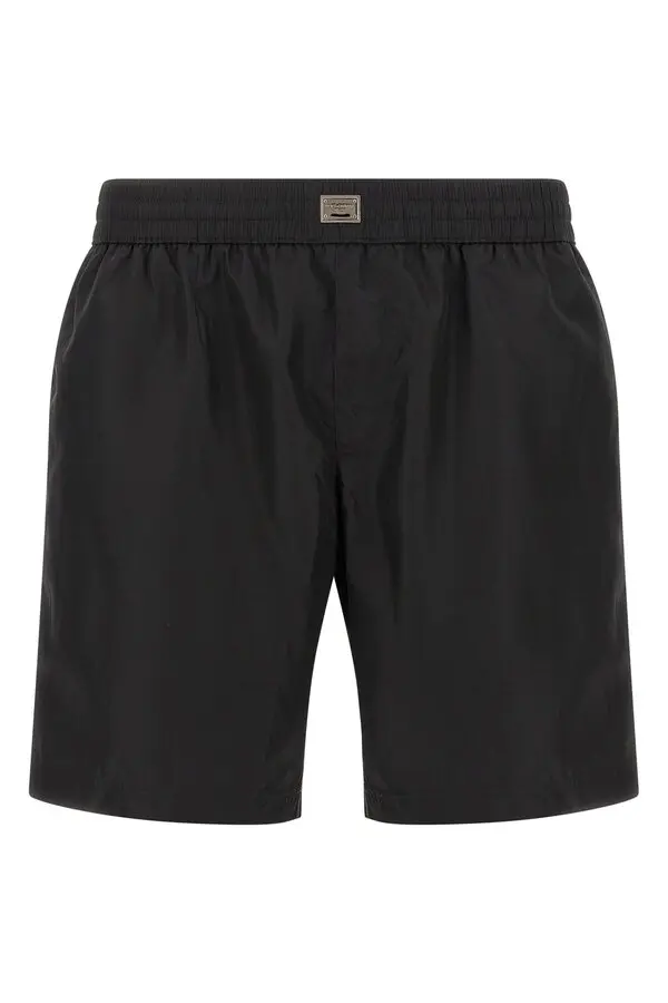 Dolce & Gabbana Swim Shorts With Metal Plaque