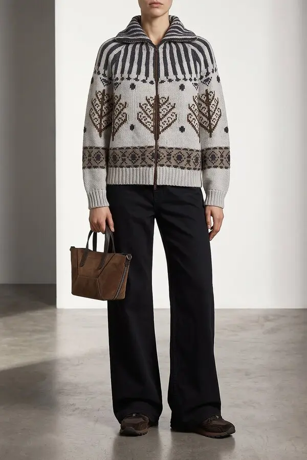 Brunello Cucinelli Color 'nordic Heritage' Cashmere Cardigan