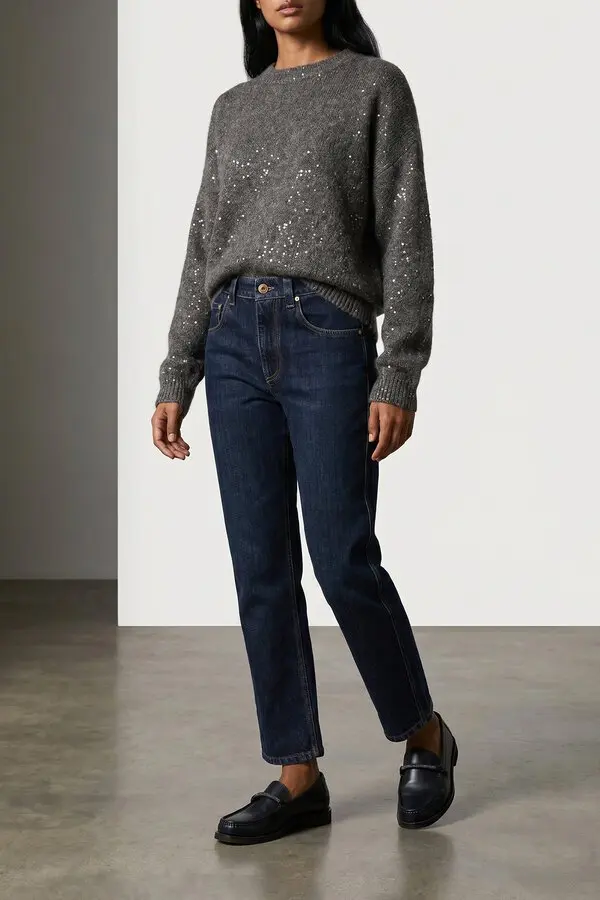 Brunello Cucinelli Jeans With Monile Detail - Blue