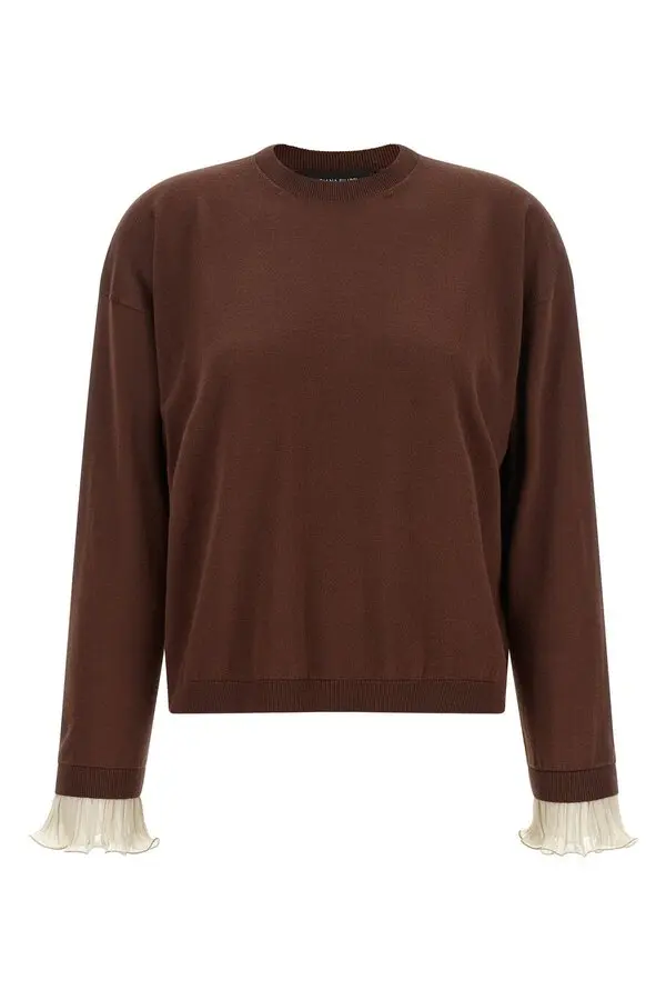 Fabiana Filippi Pleated Cuffs Sweater - Brown