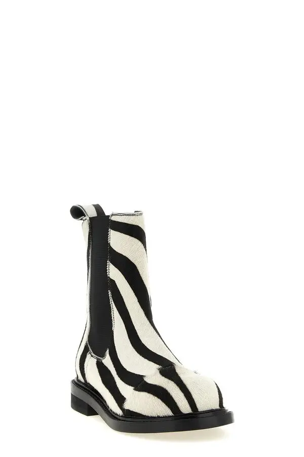 Moschino Zebra-print Calf Hair Chelsea Boots