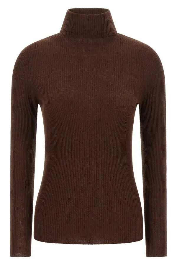 Fabiana Filippi Ribbed Turtleneck Sweater - Brown
