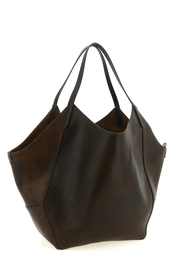 Brunello Cucinelli Reversible Lizard-effect Leather Shopping Duo