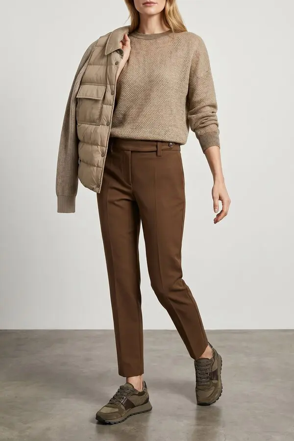Brunello Cucinelli Quilted Jacket 'shiny Flap Detail - Beige