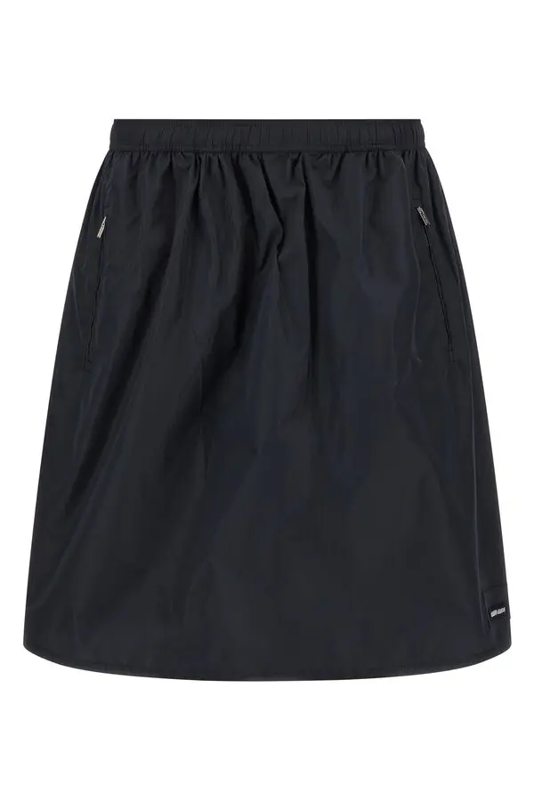 Miu Miu Navy Technical Silk Skirt
