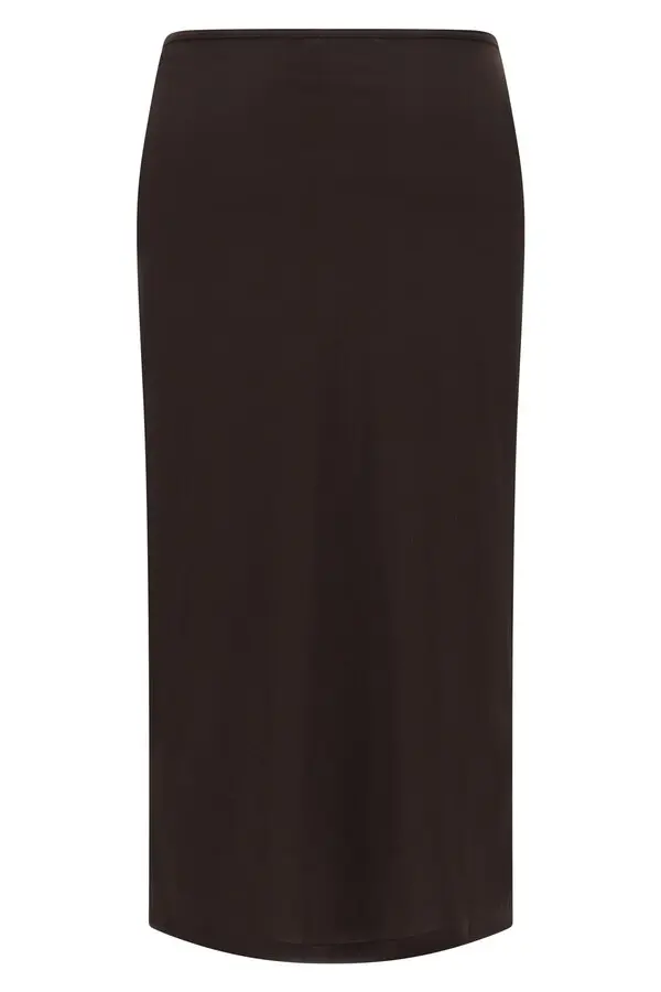 Miu Miu Ebony Stretch Jersey Midi Skirt
