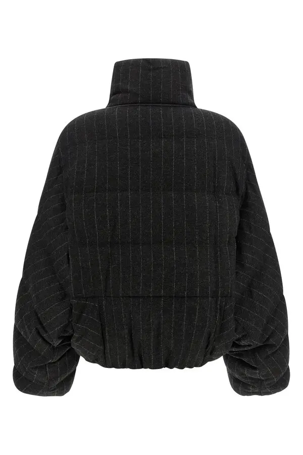 Brunello Cucinelli Cropped Pinstripe Padded Jacket