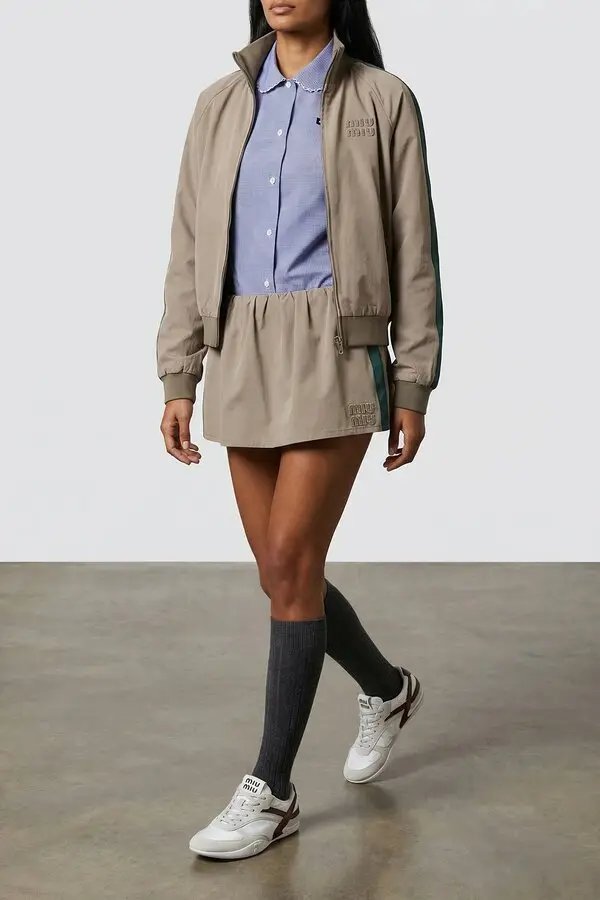 Miu Miu Cotton Twill Bomber Jacket