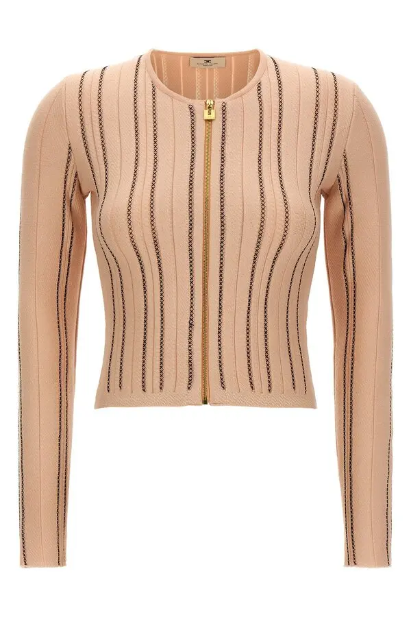 Elisabetta Franchi Cropped Knit Cardigan - Pink