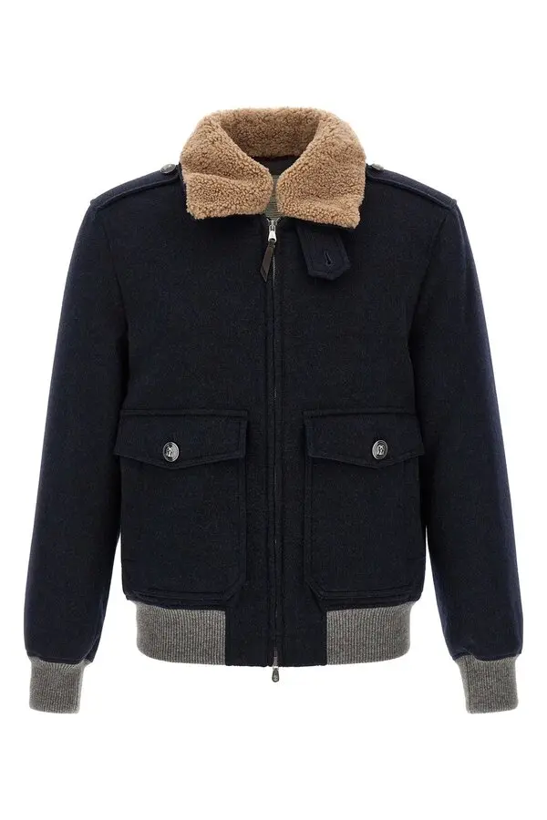 Brunello Cucinelli Cashmere Beaver Bomber Jacket