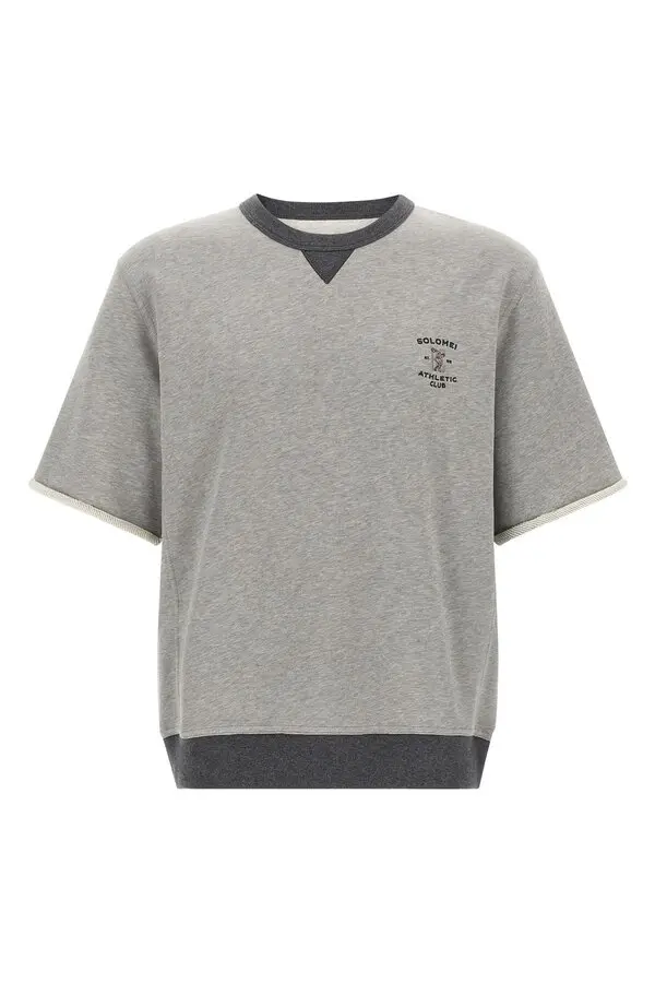 Brunello Cucinelli Embroidered 'solomei Athletic Club' Sweatshirt - Gray