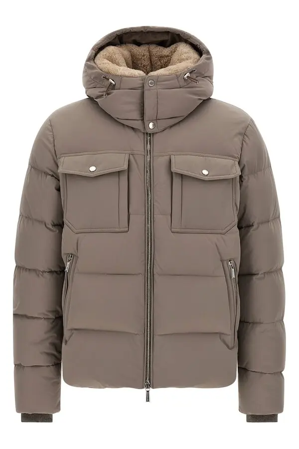 MOORER Alarick-kn Puffer Jacket With Shearling Details