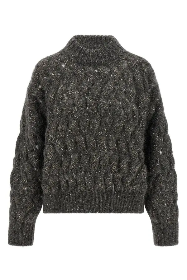 Brunello Cucinelli Dazzling Waves' Sweater - Gray