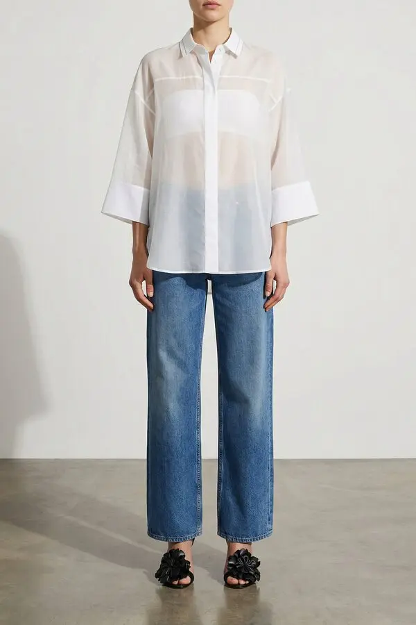MOTHER The Rerun Zip Sneak Wide-leg Jeans