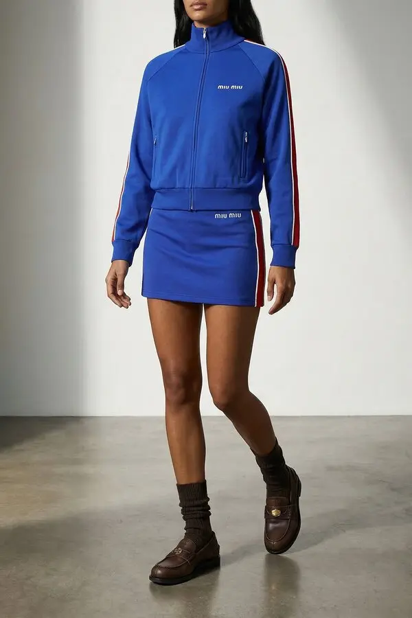 Miu Miu Mini Skirt With Side Stripes