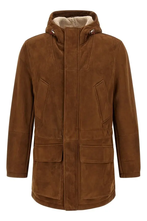 Brunello Cucinelli Suede Shearling Parka