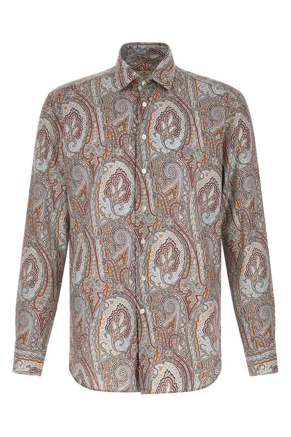 Etro Printed Shirt With Pegaso Embroidery