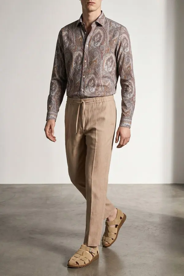 Etro Printed Shirt With Pegaso Embroidery