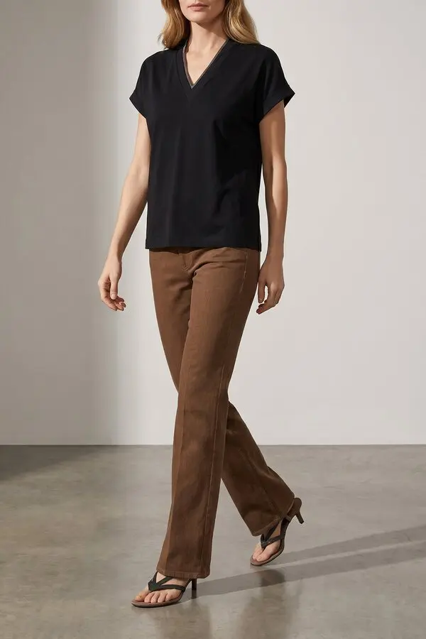 Brunello Cucinelli T-shirt With Monile Embroidery