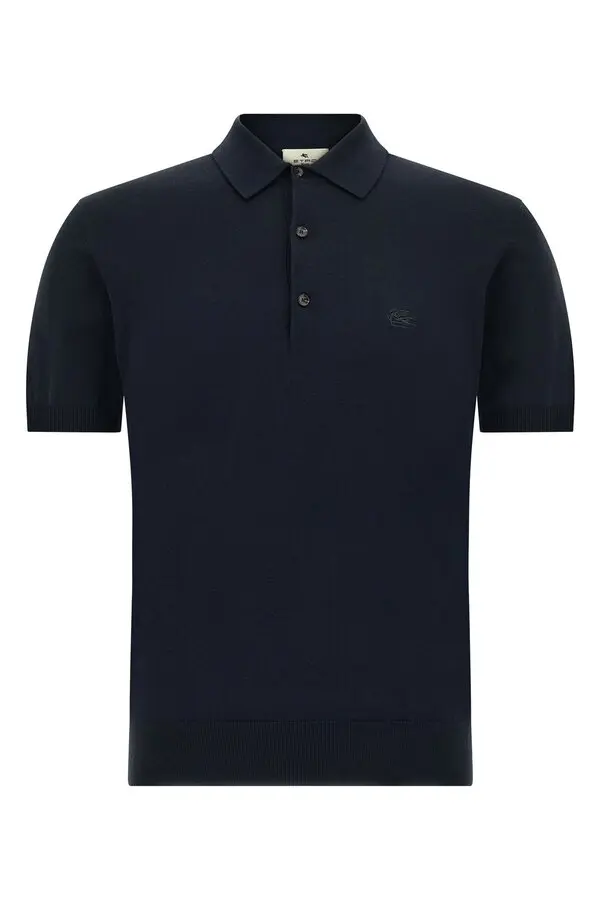 Etro Cotton Polo With Pegaso Embroidery