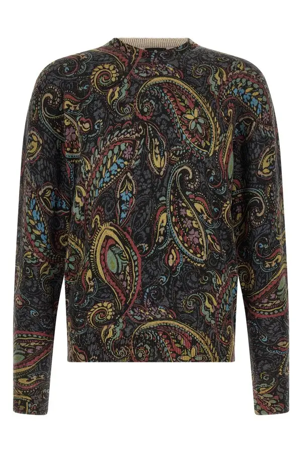 Etro Crewneck Sweater With Paisley Motif - Multi