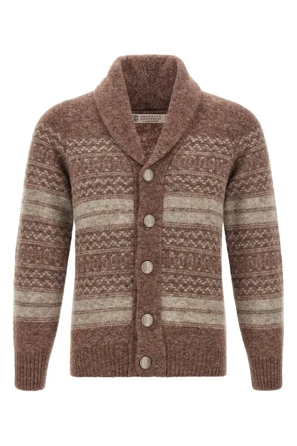 Brunello Cucinelli Nordic Jacquard Cardigan - Brown
