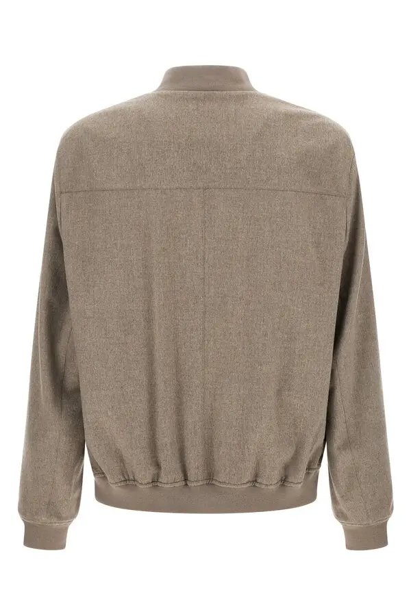 Brunello Cucinelli Light Flannel Bomber Jacket