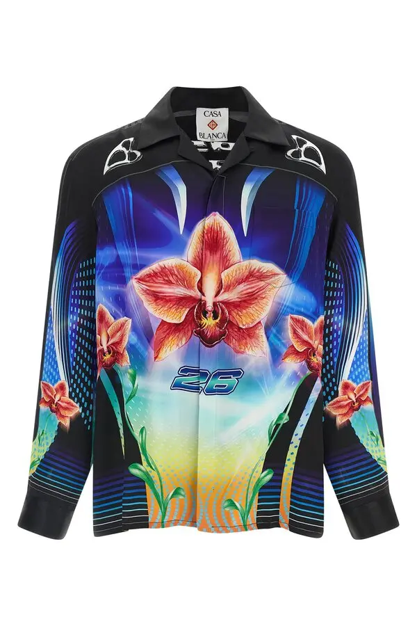 Casablanca Orchid Racer Color Silk Shirt