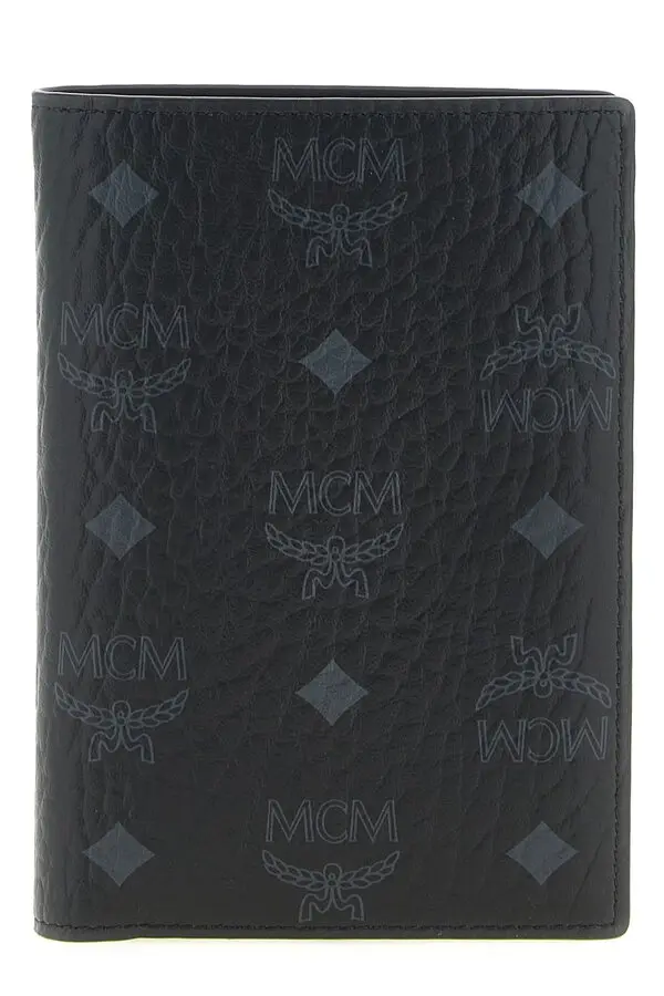 Mcm Visetos Monogram Passport Holder - Black