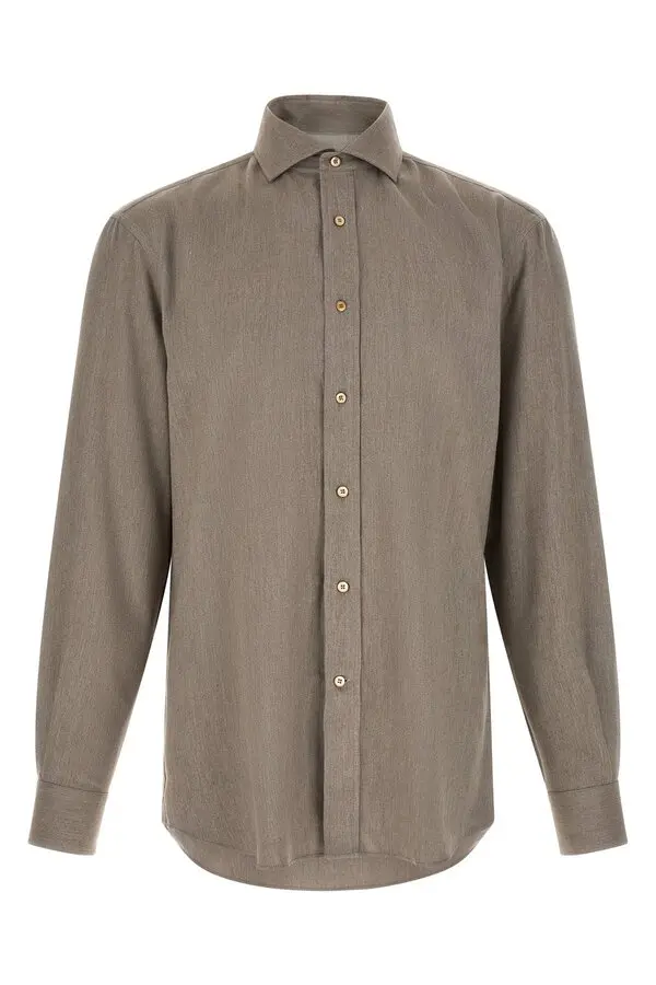 Brunello Cucinelli Cotton Blend Shirt With Spread Collar