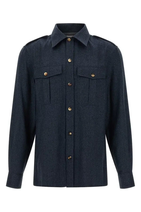 Brunello Cucinelli Flannel Shirt - Blue