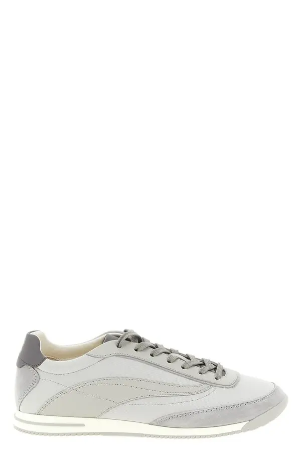 Brunello Cucinelli Techno Fabric And Nubuck Sneakers - Gray