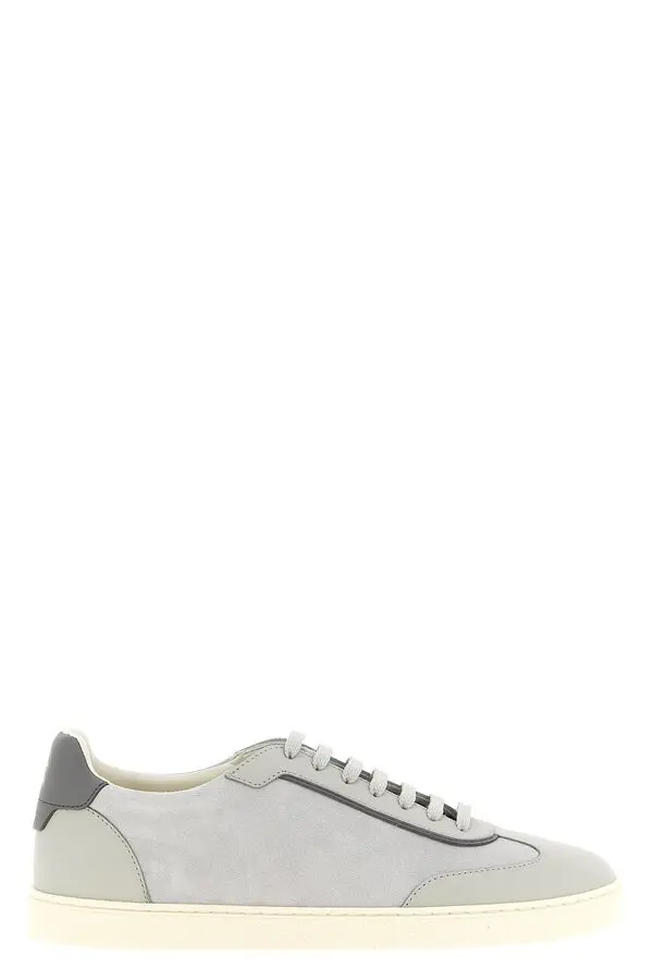 Brunello Cucinelli Leather And Suede Sneakers - Gray